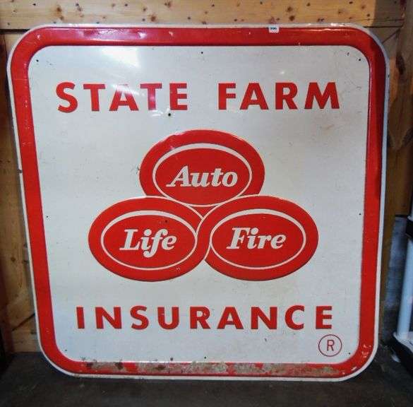 State Farm Tin Sign 48"x48" - Dunker Auction