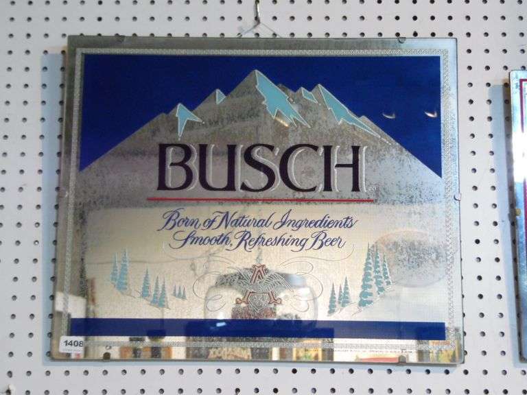 Busch Beer Mirror 22"x18" - Dunker Auction