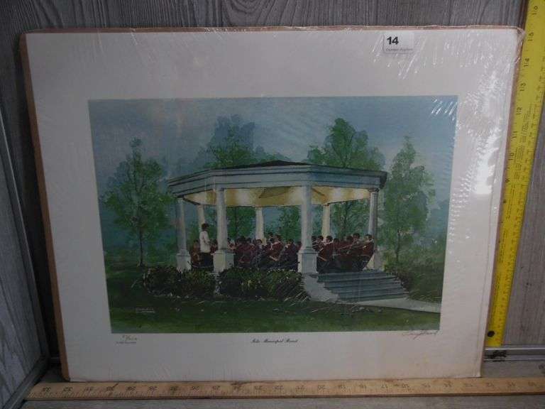 Iola Municipal Band Print 83/250 Signed By Gary Hawk - Dunker Auction