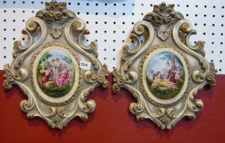 Ornate Victorian Wall Plaques - 11" x 13 1/2" - Dunker Auction