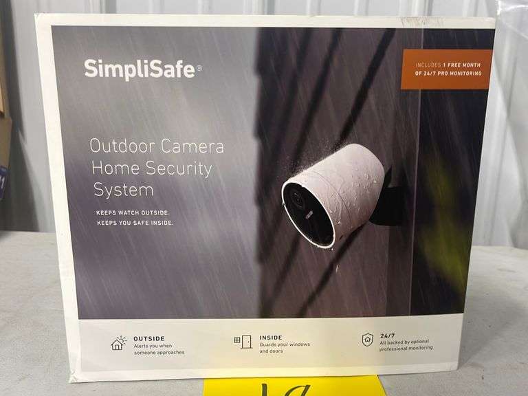 SIMPLISAFE OUTDOOR CAMERA HOME SECURITY SYSTEM IN BOX - Earl's Auction Company