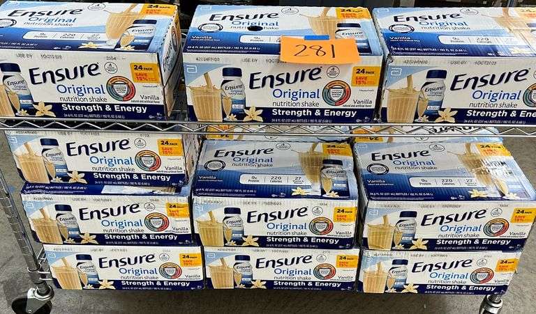 16 CASES (24 BOTTLES EACH) OF ENSURE NUTRITIONAL DRINKS - Earl's ...