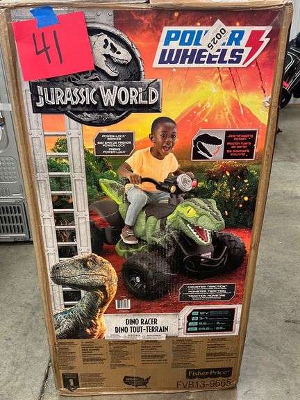 POWERWHEELS JURASSIC WORLD DINO RACER RIDE ON IN BOX - Earl's Auction ...