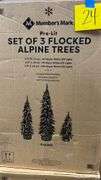 (2) SET OF 3 FLOCKED ALPINE TREES IN BOXES - Earl's Auction Company