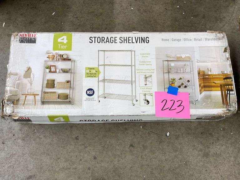 SEVILLE 4 TIER STORAGE RACK IN BOX - Earl's Auction Company