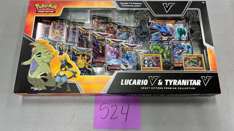 POKEMON LUCARIO & TYRANITAR HEAVY HITTERS PREMIUM COLLECTION CARD SET ...