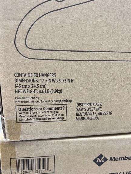 (4) BOXES OF VELVET HANGERS (50 HANGERS PER BOX) - Earl's Auction Company