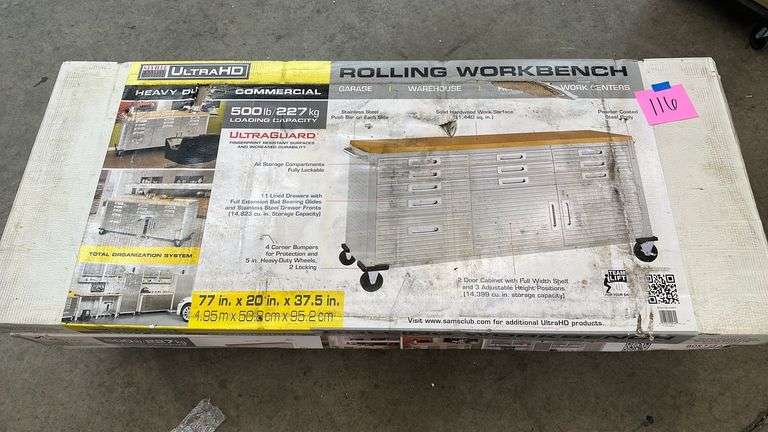SEVILLE CLASSICS ROLLING WORKBENCH IN BOX - Earl's Auction Company