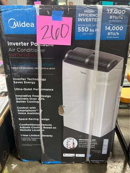MIDEA PORTABLE AIR CONDITIONER IN BOX - Earl's Auction Company