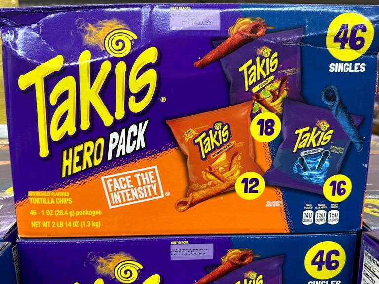 (12) BOXES OF TAKIS CHIPS (46 INDIVIDUAL BAGS PER BOX - Earl's Auction ...