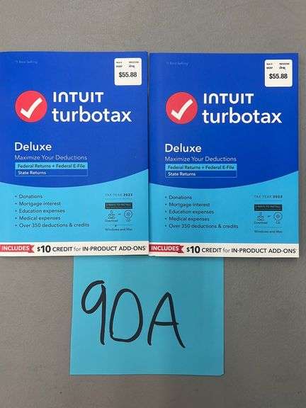 (2) INTUIT TURBOTAX 2023 CD/DOWNLOADS - Earl's Auction Company