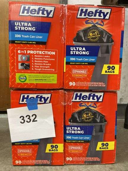 (4) BOXES OF HEFTY TRASH BAGS - Earl's Auction Company