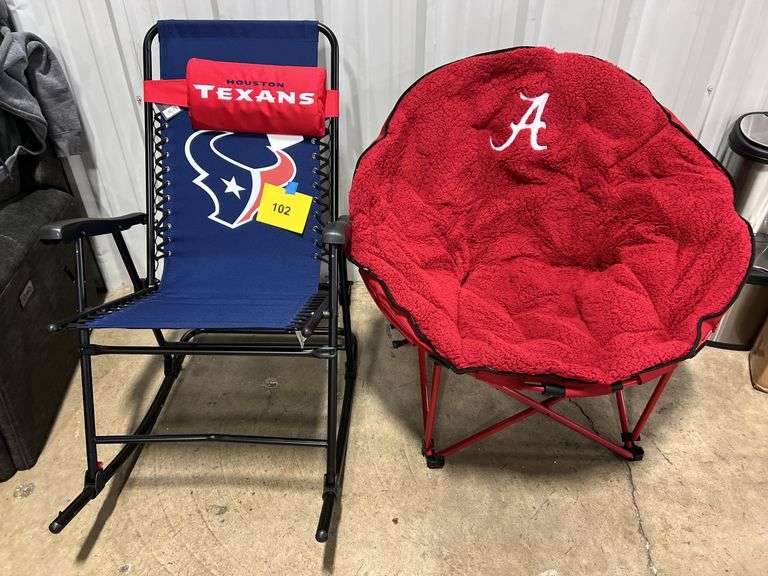 FOLDING ROCKING CHAIR & SAUCER CHAIR - HOUSTAN TEXANS & ALABAMA - Earl ...