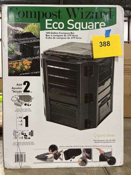 COMPOST WIZARD ECO SQUARE 100 GAL COMPOST BIN IN BOX - Earl's Auction ...