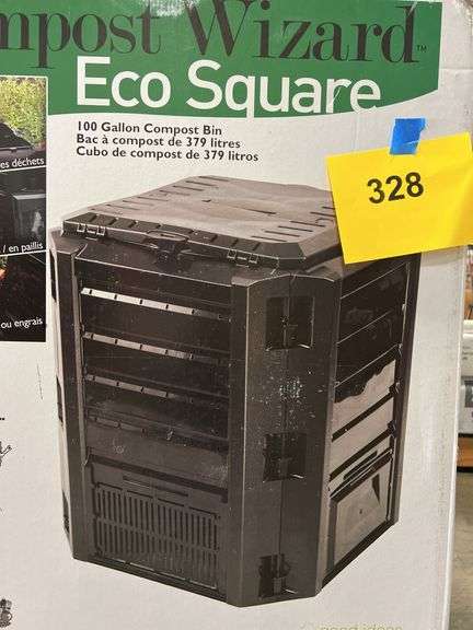 COMPOST WIZARD ECO SQUARE 100 GAL COMPOST BIN IN BOX - Earl's Auction ...