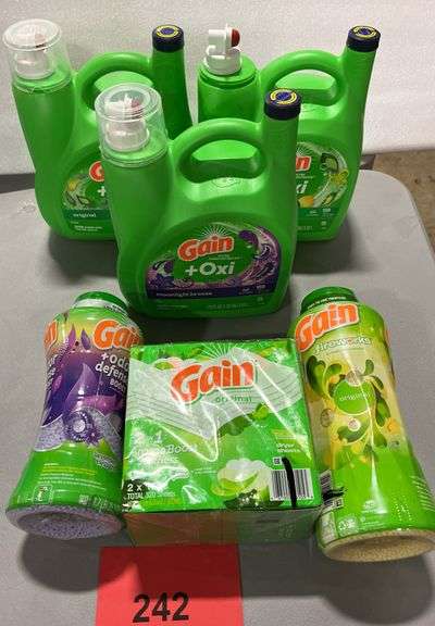 6PC GAIN LAUNDRY LOT - DETERGENT, SCENT BEADS & DRYER SHEETS - Earl's Auction Company