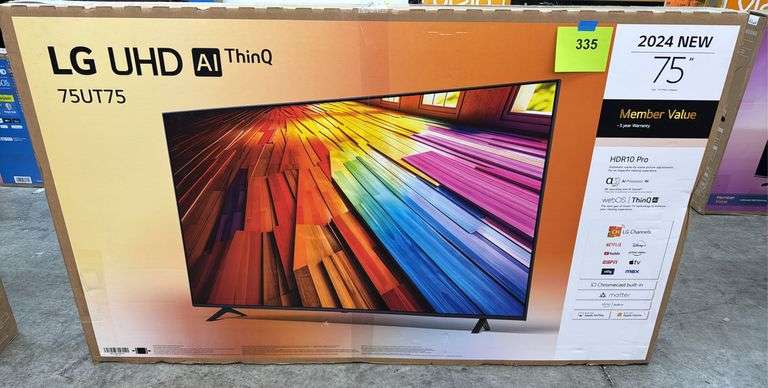 LG 75" AI THINQ 75UT75 4K SMART TV IN BOX - Earl's Auction Company