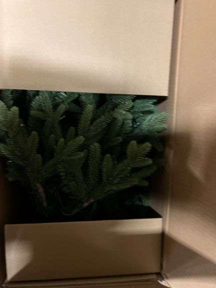 7FT PRE LIT SLIM LINDEN FIR TREE IN BOX - Earl's Auction Company