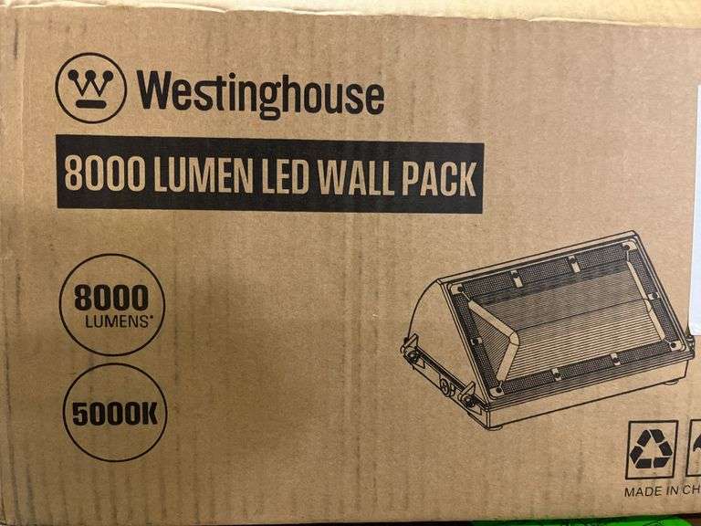 (2) WESTINGHOUSE 8000 LUMEN LED WALL PACKS IN BOXES - Earl's Auction ...