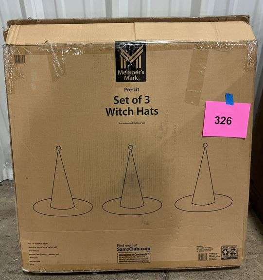 (2) 3PC PRE LIT WITCH HATS IN BOXES - Earl's Auction Company