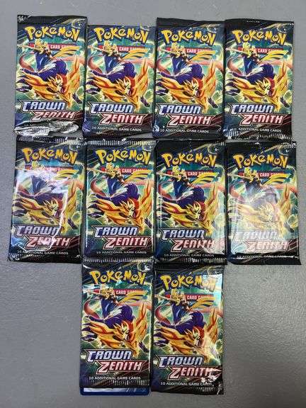 (10) OPENED POKEMON CROWN ZENITH BOOSTER PACKS - Earl's Auction Company