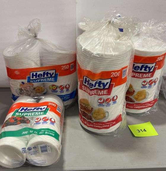 (5) PACKS OF HEFTY FOAM PLATES/ BOWLS - Earl's Auction Company