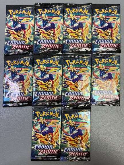 (10) OPENED POKEMON CROWN ZENITH BOOSTER PACKS - Earl's Auction Company