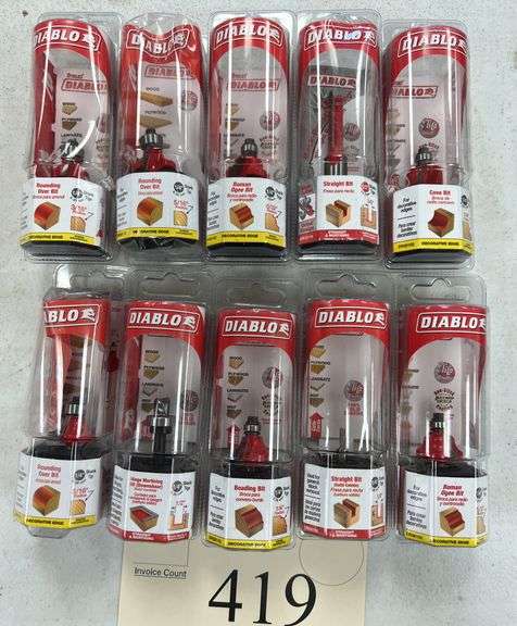 (10) DIABLO ROUTER BITS - Earl's Auction Company