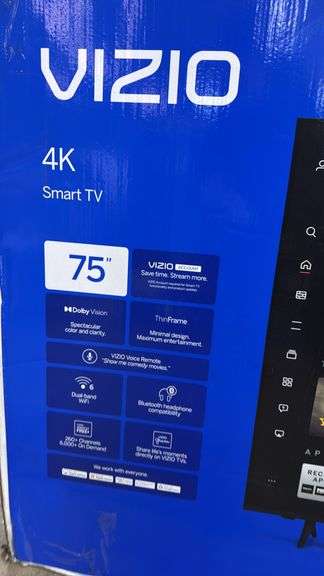VIZIO 75" 4K SMART TV IN BOX - Earl's Auction Company