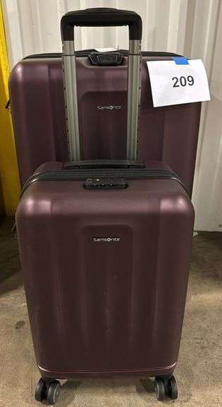 SAMSONITE 2PC HARDSHELL ROLLING LUGGAGE SET - PURPLE - Earl's Auction ...