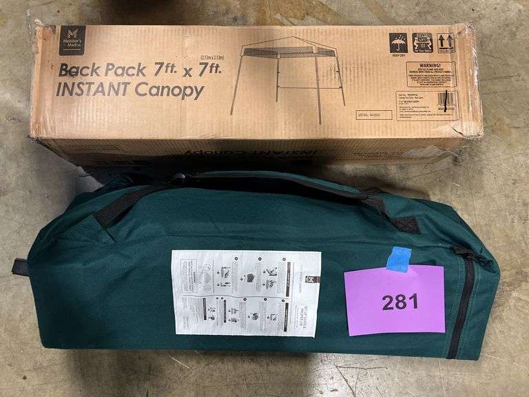 (2) BACKPACK 7FTx7FT INSTANT CANOPIES - Earl's Auction Company