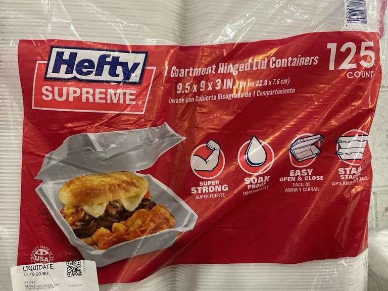 (5) PACKS OF HEFTY FOAM CONTAINERS - Earl's Auction Company