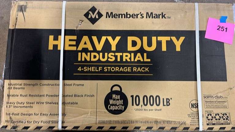 HEAVY DUTY 4 SHELF STORAGE RACK IN BOX - Earl's Auction Company