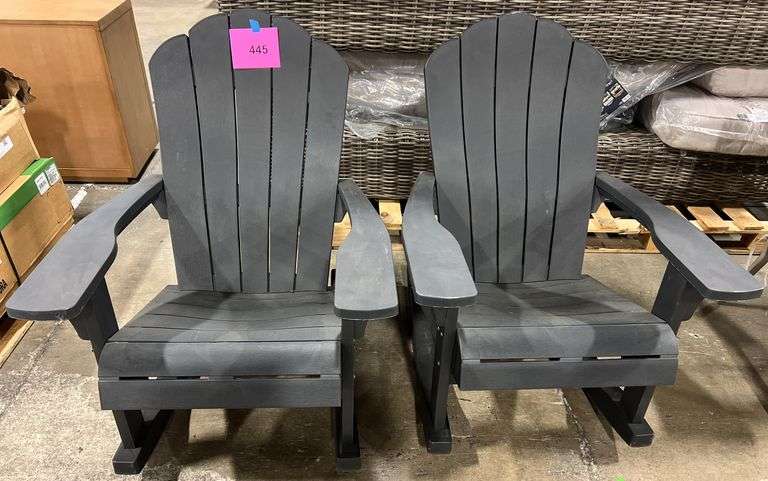 (2) KETER ADIRONDACK ROCKING CHAIRS - GREY - Earl's Auction Company
