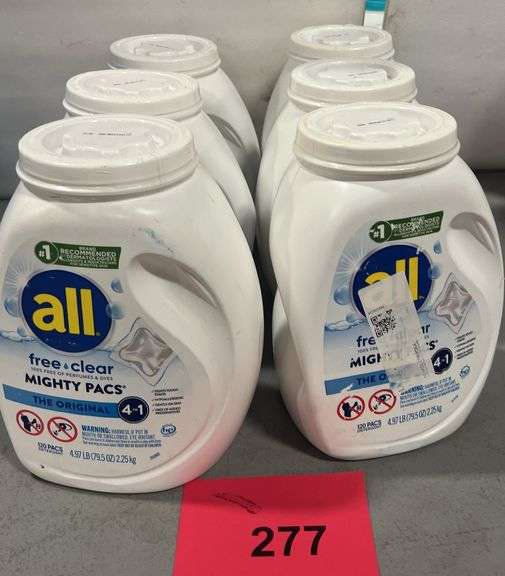 (6) ALL FREE & CLEAR MIGHTY PACS - Earl's Auction Company