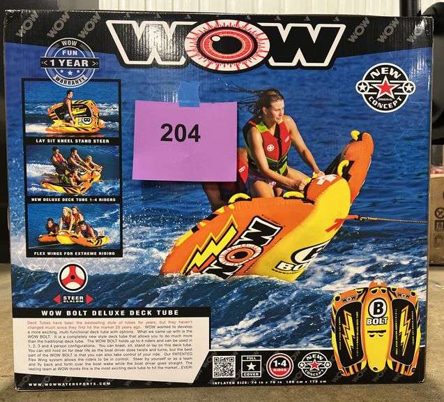 NEW WOW BOLT DELUXE DECK TUBE IN BOX - Earl's Auction Company