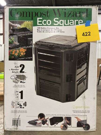 COMPOST WIZARD ECO SQUARE 100 GAL COMPOST BIN IN BOX - Earl's Auction ...