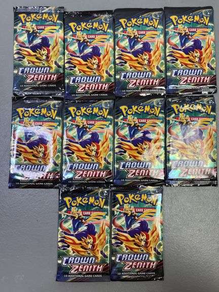 (10) OPENED POKEMON CROWN ZENITH BOOSTER PACKS - Earl's Auction Company