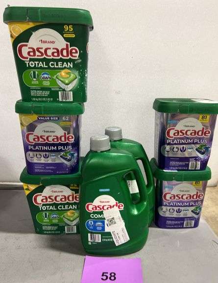 7PC CASCADE DISH DETERGENT LOT - LIQUID & TABS - Earl's Auction Company