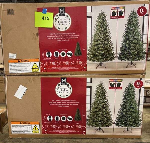 9FT PRE LIT LINDEN FIR TREE IN BOXES - Earl's Auction Company