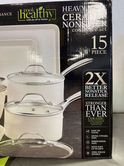 GOTHAM STEEL 15PC HEAVY DUTY CERAMIC COOKWARE SET IN BOX - Earl's ...