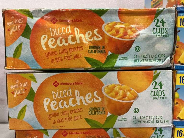 (9) BOXES OF FRUIT CUPS - PEACHES & VARIETY - Earl's Auction Company