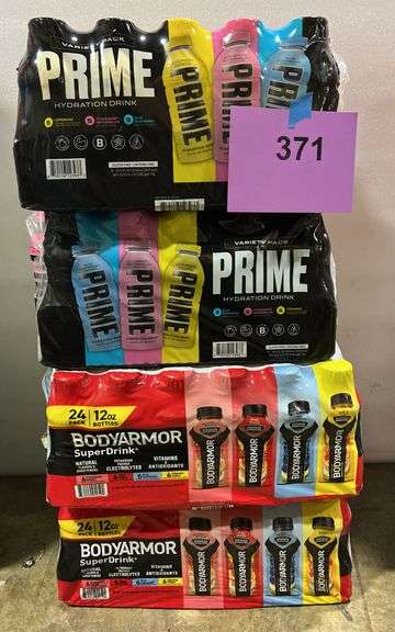 (4) PACKS OF HYDRATION DRINKS - PRIME & BODYARMOR - Earl's Auction Company