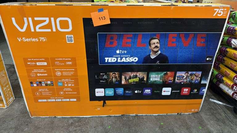 VIZIO 75" V-SERIES 4K SMART TV IN BOX - Earl's Auction Company