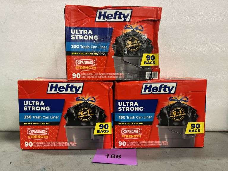 (3) BOXES OF HEFTY TRASH BAGS - Earl's Auction Company