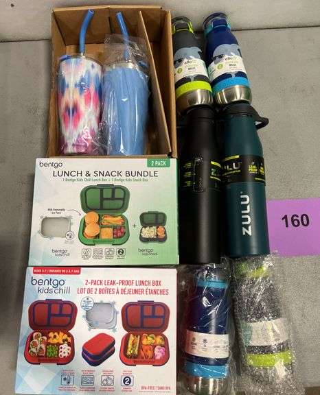 10PC KIDS LUNCH LOT - LUNCHBOXES & WATER BOTTLES - Earl's Auction Company