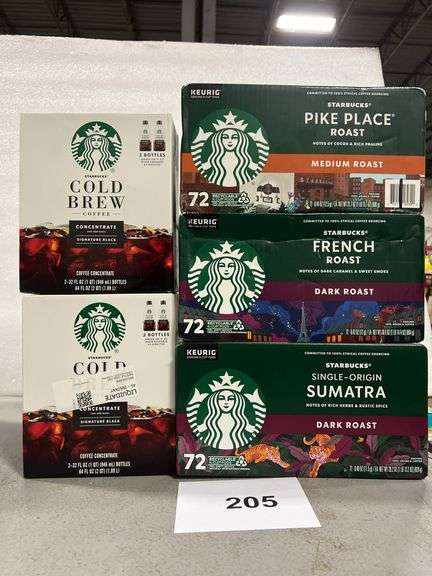 5PC STARBUCKS COFFEE LOT - COLD BREW & K CUP PODS - Earl's Auction Company