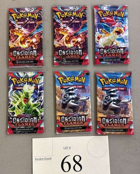 (6) OPENED POKEMON OBSIDIAN FLAMES BOOSTER PACKS - Earl's Auction Company