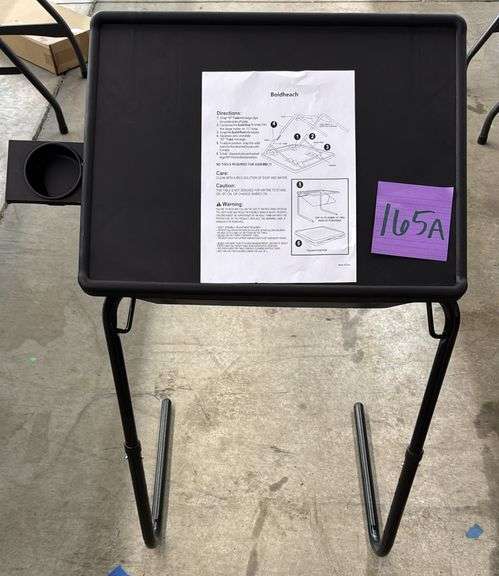 BLACK FOLDING ADJUSTABLE WORK TRAY - Earl's Auction Company
