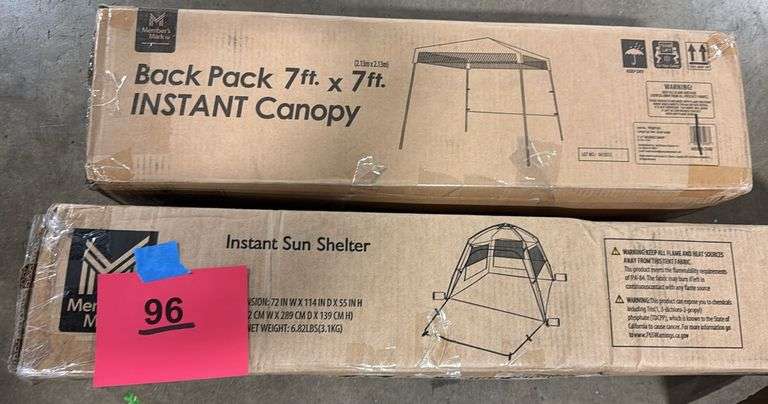 INSTANT BACKPACK CANOPY & INSTANT SUN SHELTER IN BOX - Earl's Auction ...